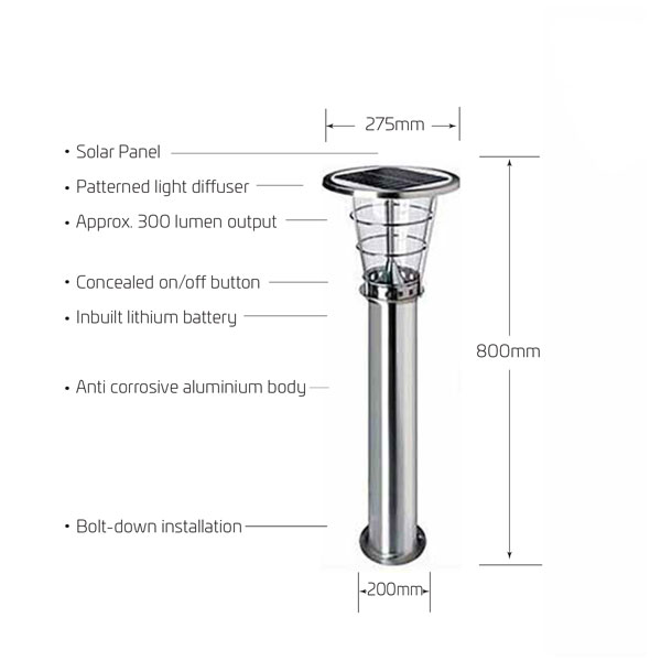 Solar Lighting Range : SIRIUS STAINLESS STEEL